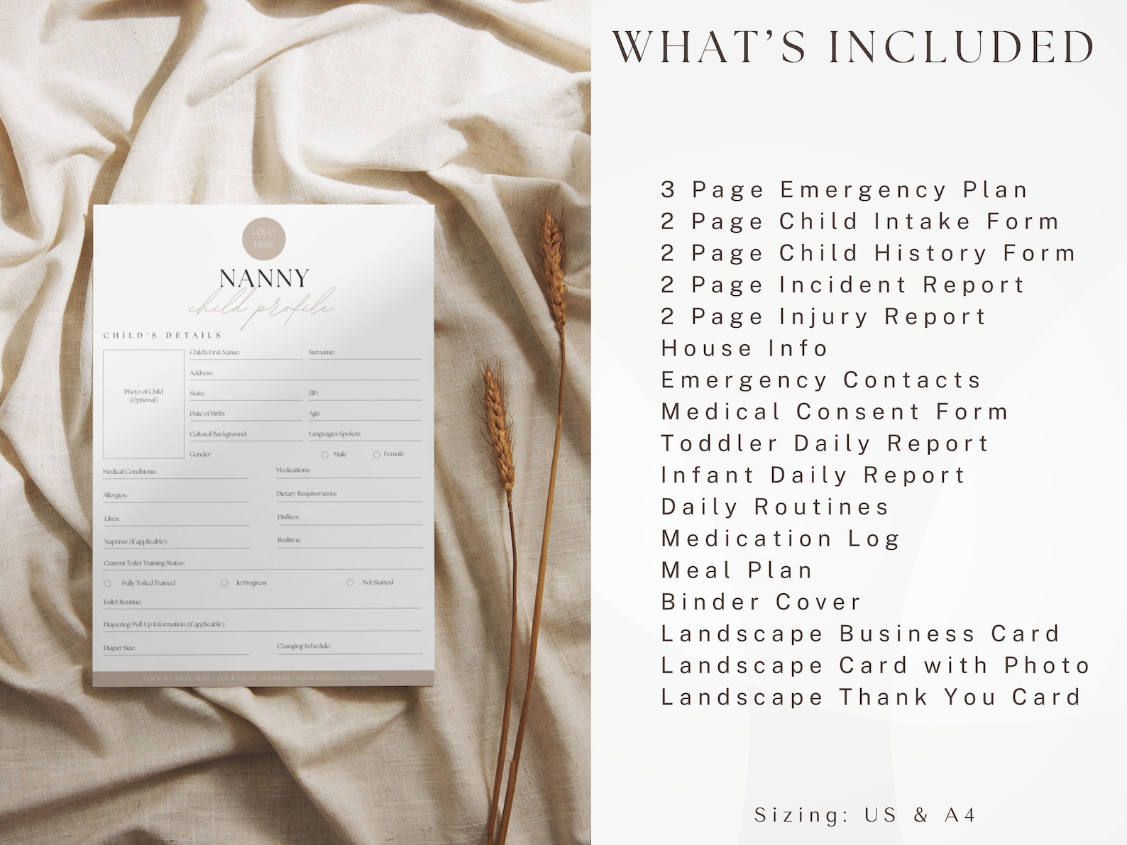 Editable Nanny Binder, Babysitting Forms Bundle, Nanny Planner Template ...