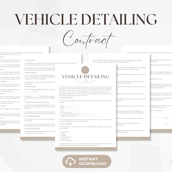 Car Detailing Forms - Etsy