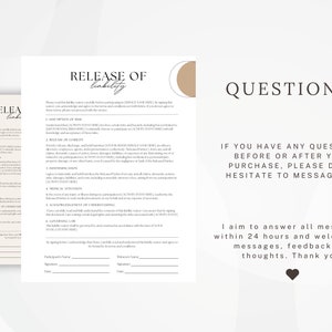 General Liability Waiver Template, Liability Form Agreement, Liability ...