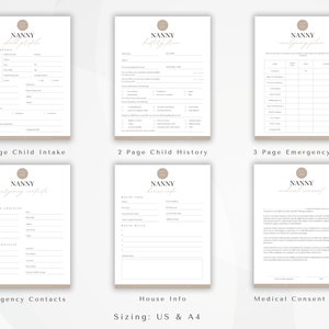 Editable Nanny Binder, Babysitting Forms Bundle, Nanny Planner Template ...