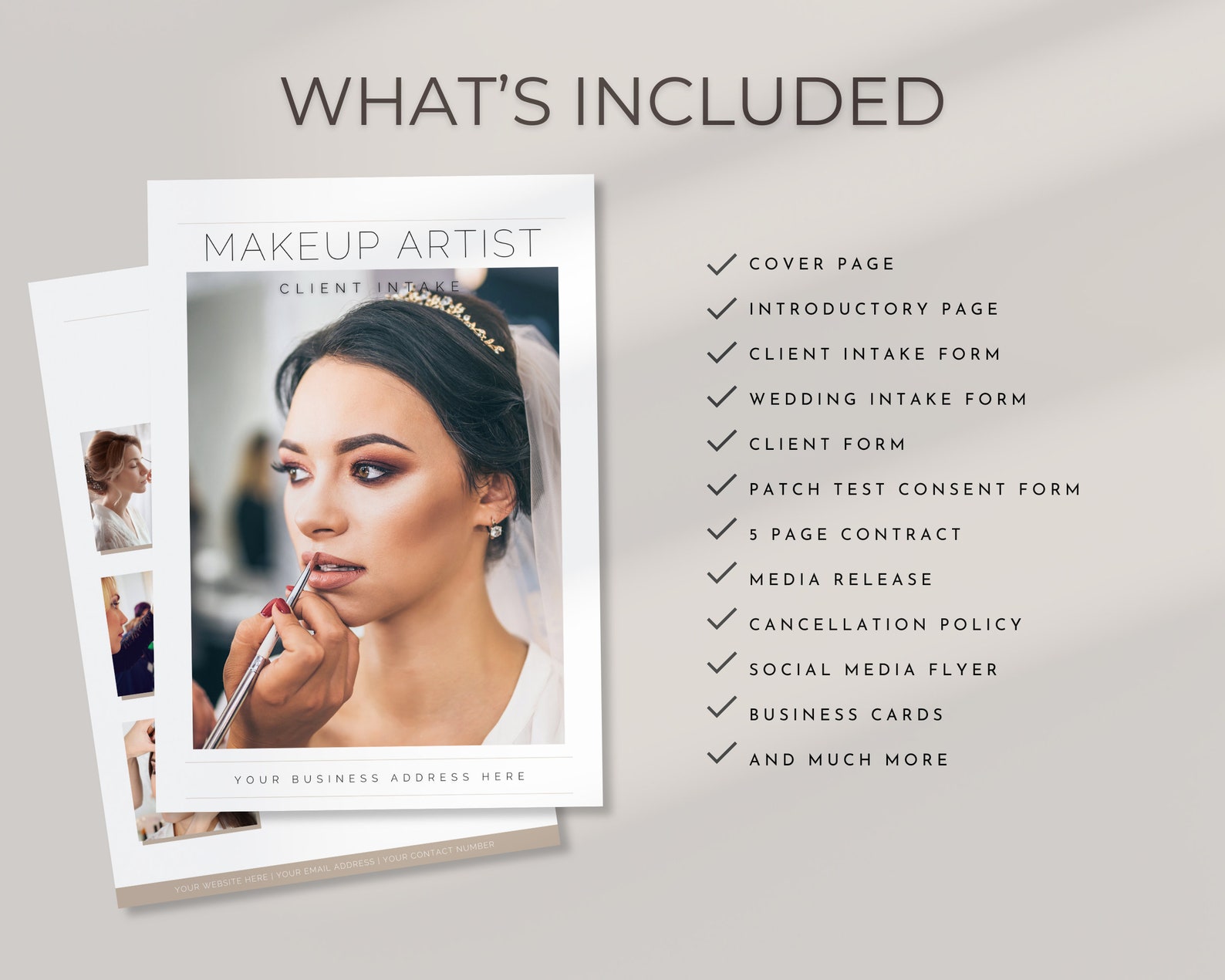 Makeup Artist Bundle, Makeup Contract Template, Bridal Makeup Client ...