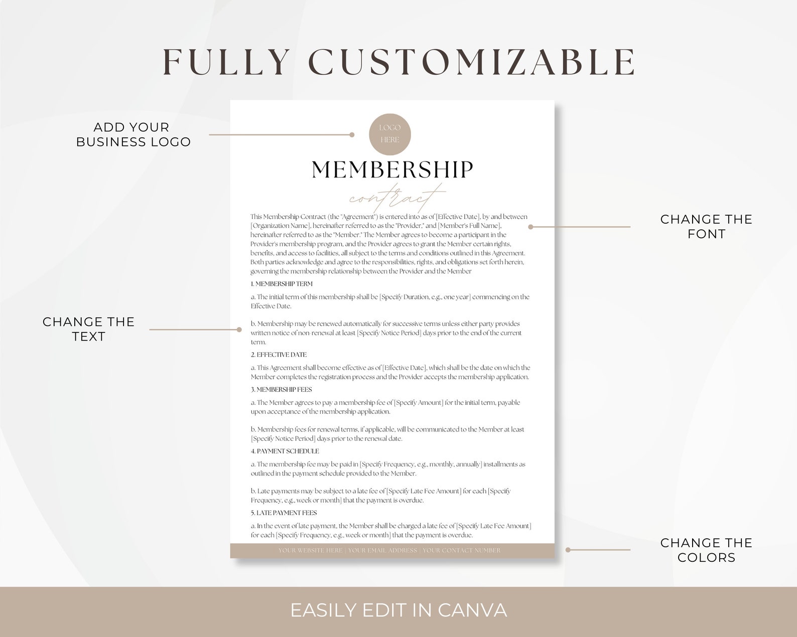 Membership Contract, New Client Registration Service Agreement, New ...