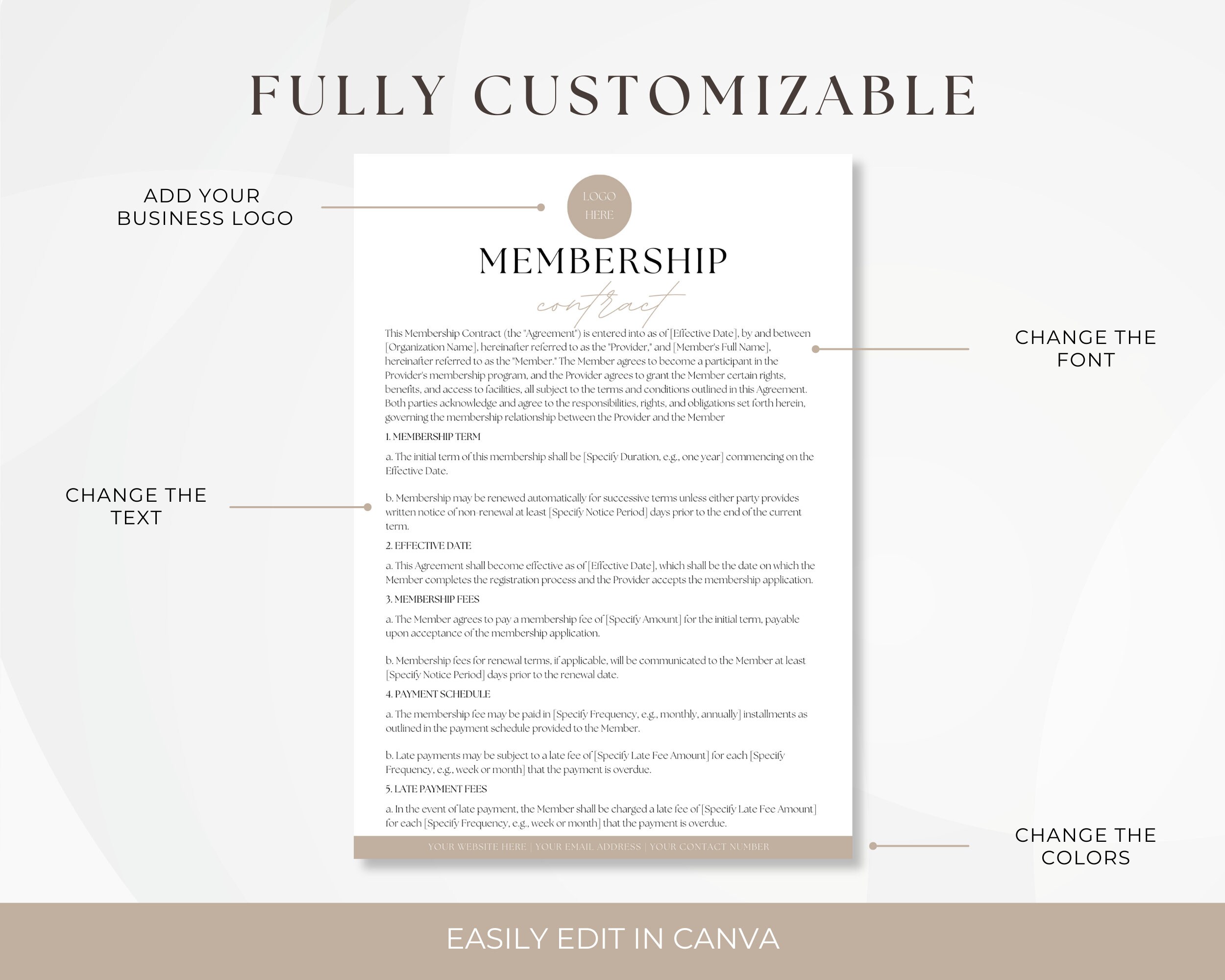 Membership Contract, New Client Registration Service Agreement, New ...