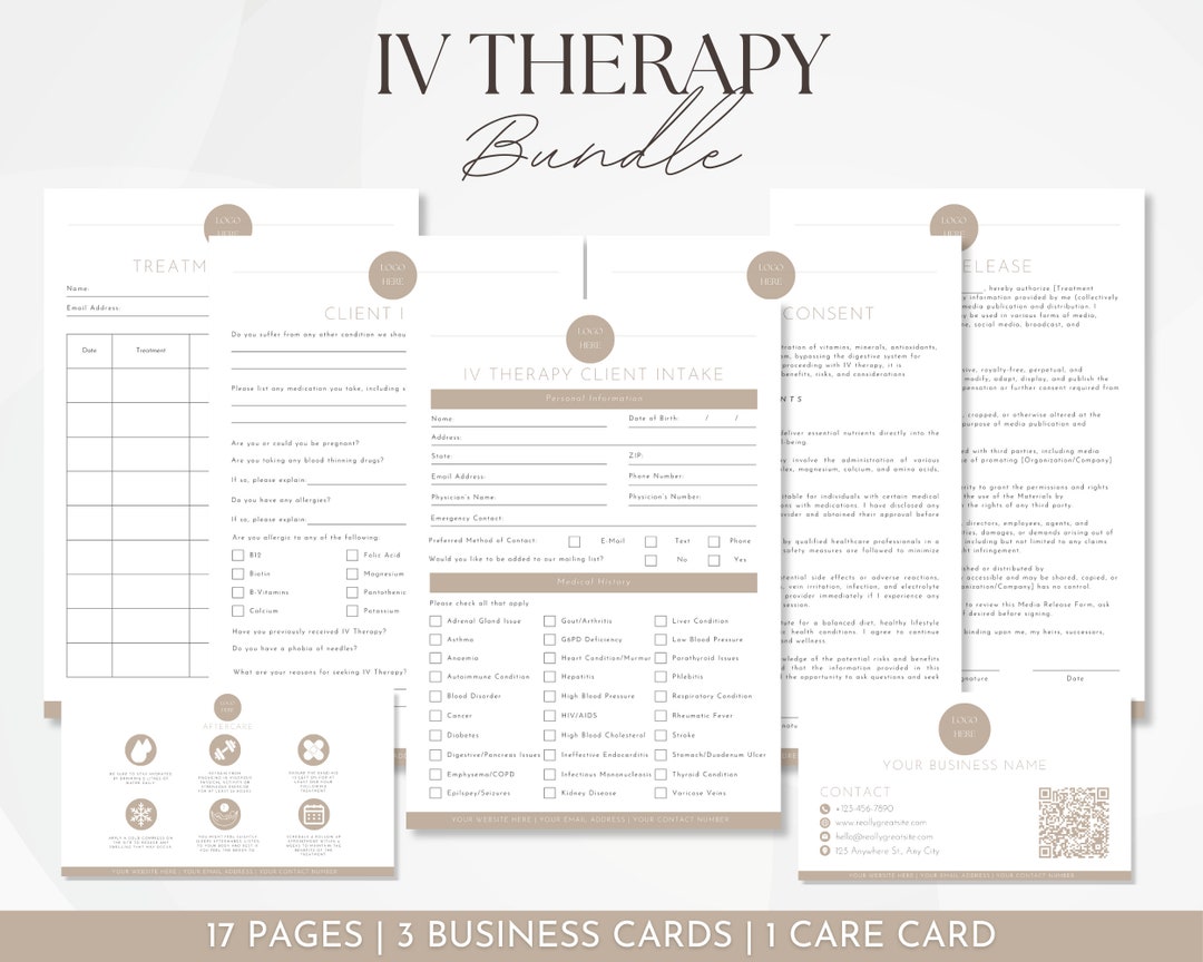 IV Therapy Client Intake Forms, Intravenous Therapy Informed Consent ...