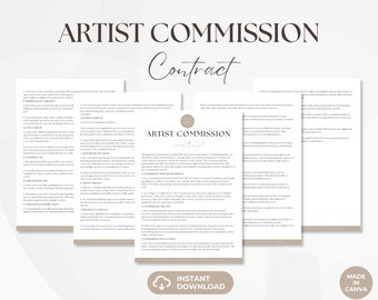 Artist Commission Contract, Editable Artist Contract Template ...