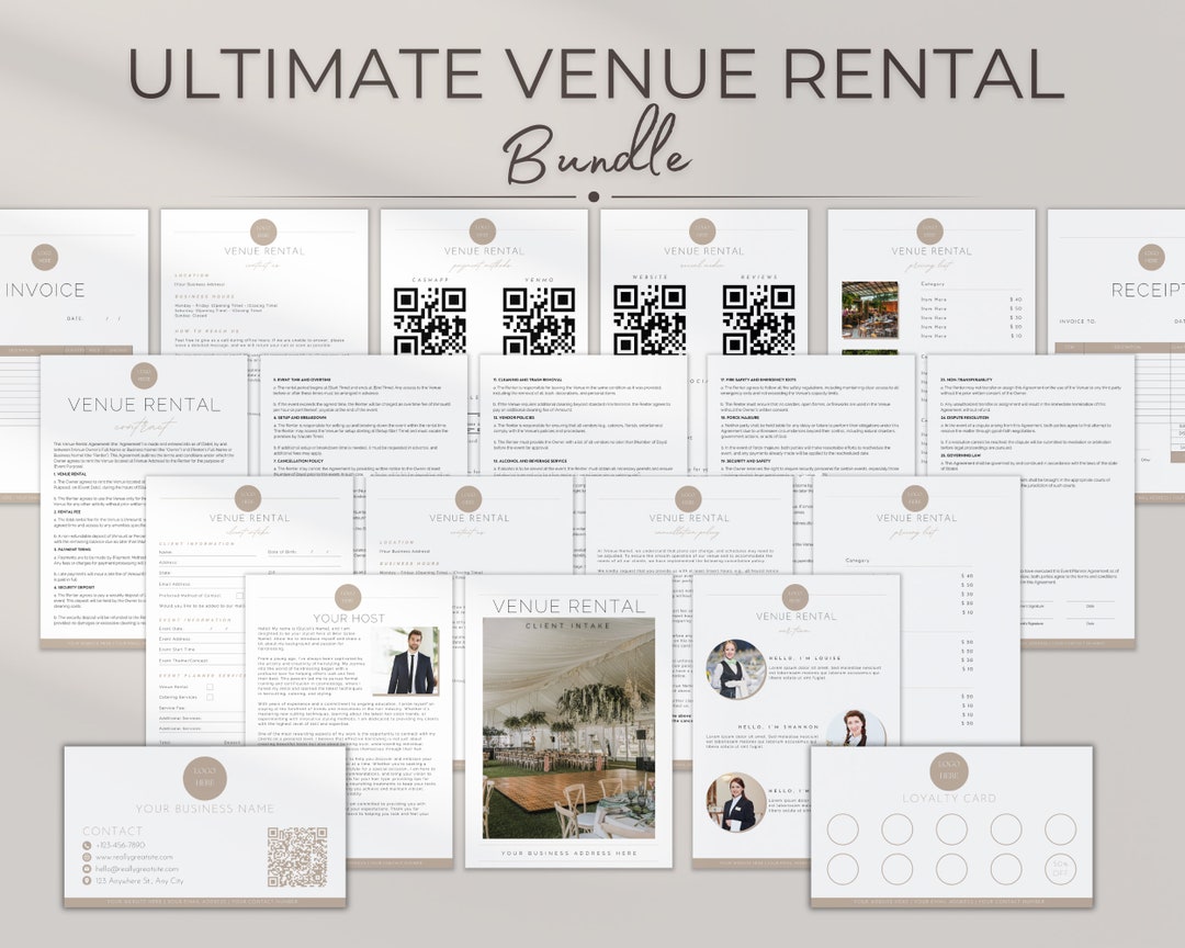 Venue Rental Forms Bundle, Wedding Venue Contract Template, Event ...
