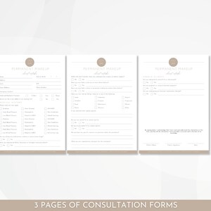Permanent Makeup Forms Bundle, PMU Client Forms, Makeup Consultation ...