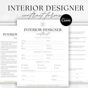 Interior Designer Contract, Minimalist Service Agreement, Interior ...