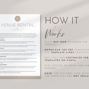 Venue Rental Forms Bundle, Wedding Venue Contract Template, Event ...