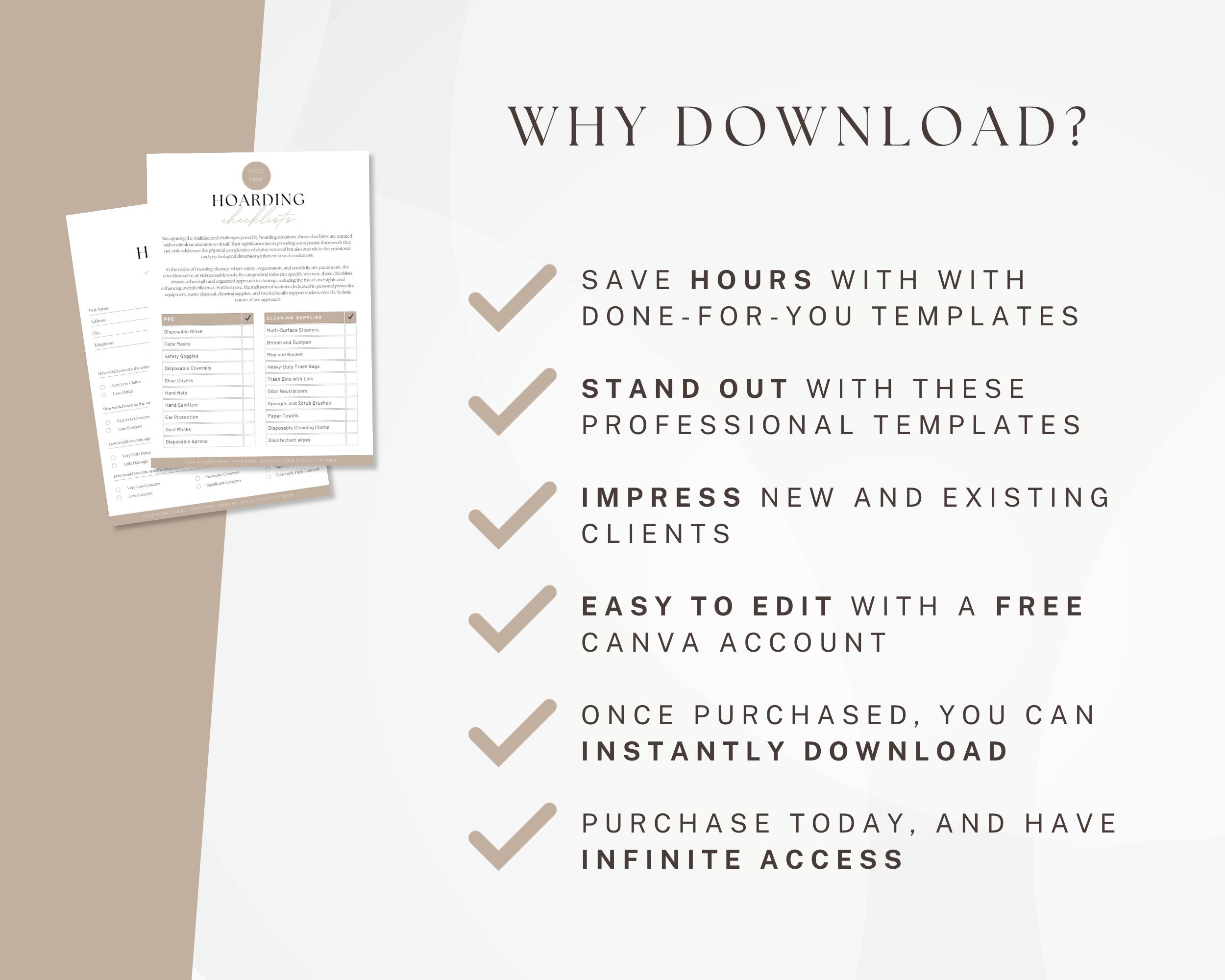Hoarding Checklist Bundle, Editable Hoarder Assessment Template ...