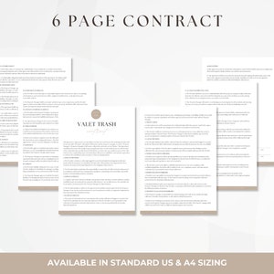 Valet Trash Contract, Editable Waste Removal Services Agreement ...