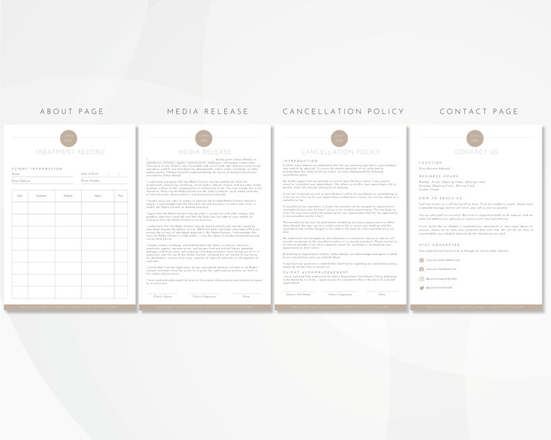 Hairdressing Client Intake Forms Bundle, Editable Hairstyling Informed ...
