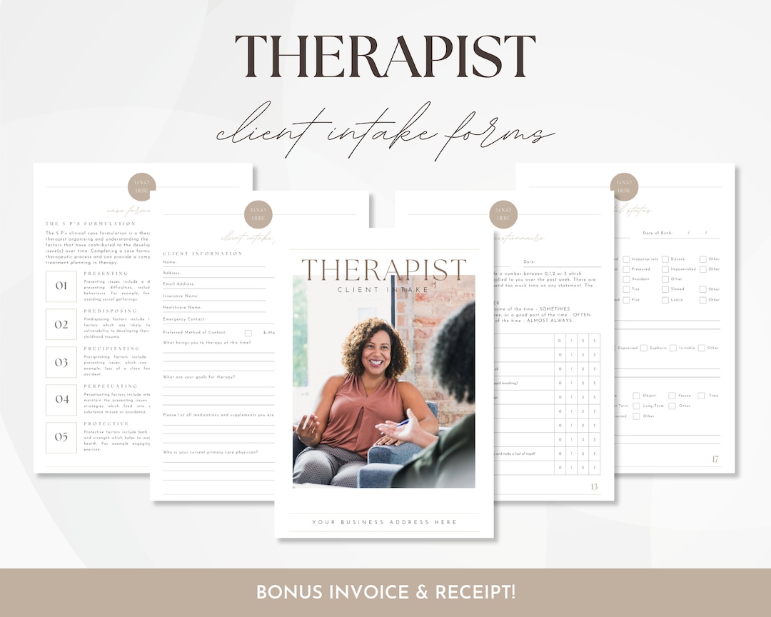 Therapist Client Intake Forms, Counselling Assessment Kit, Mental ...