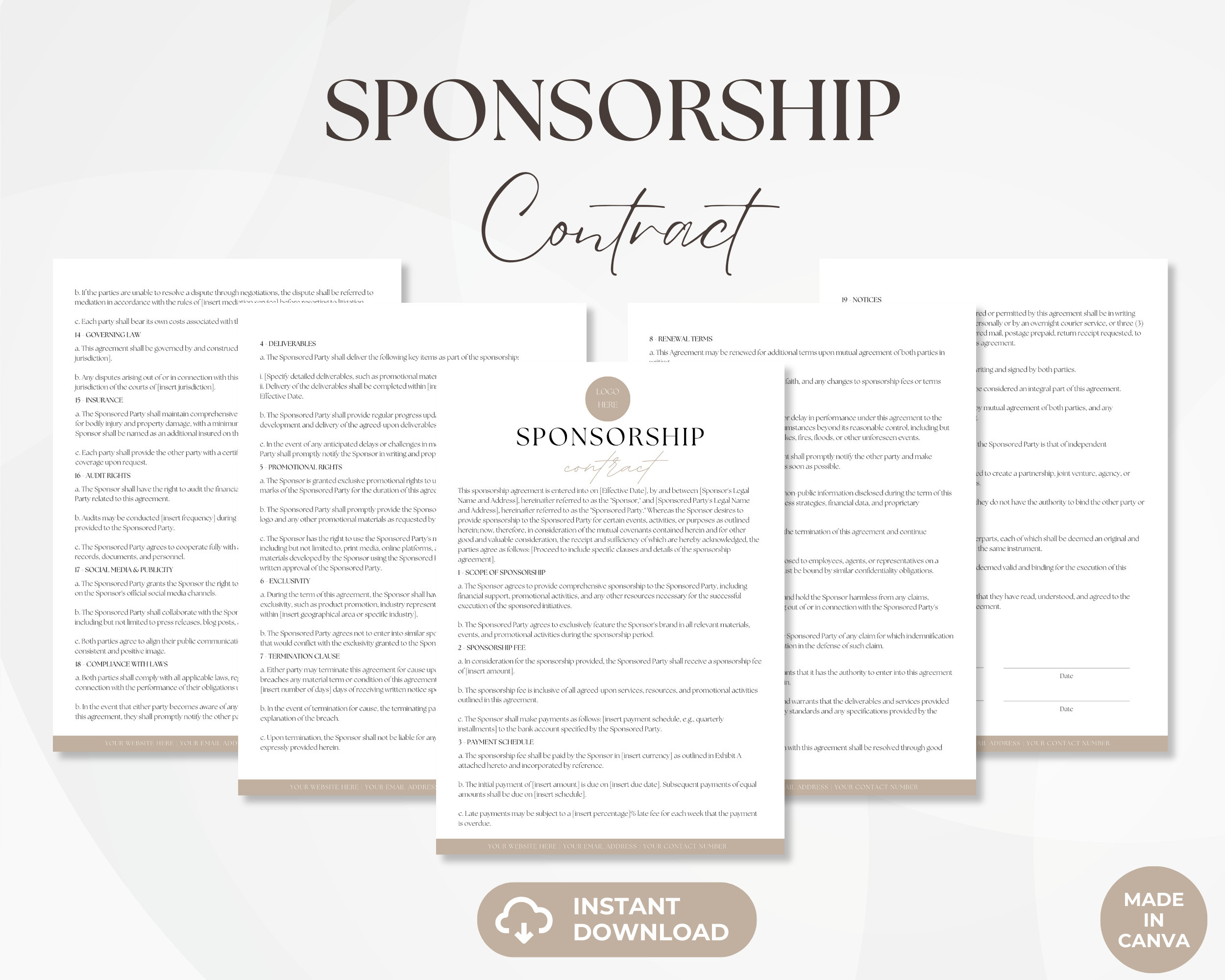 Sponsorship Contract, Event Sponsorship Services Agreement, Business ...