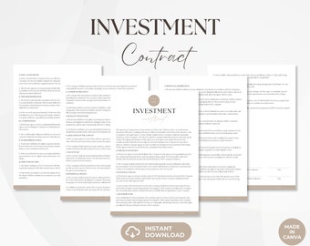 Investment Contract, Financial Investing Agreement Template, Investor ...