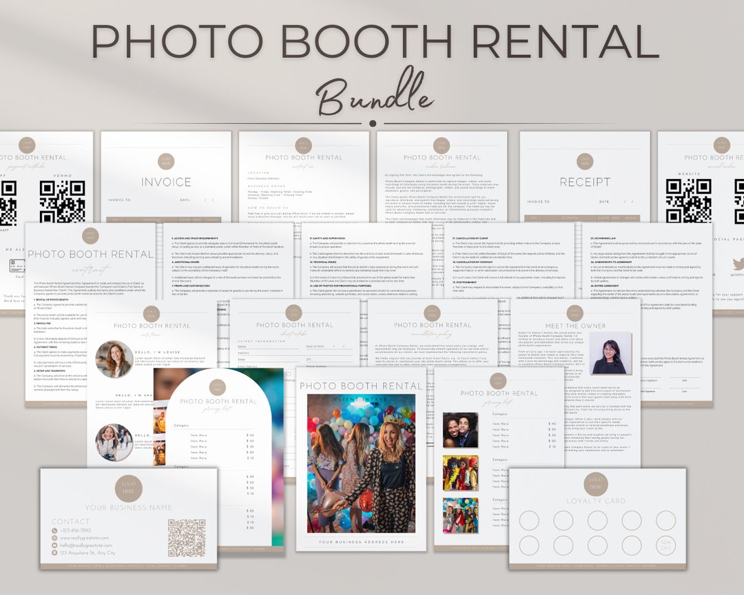 Photo Booth Business Bundle, Editable Photo Booth Contract Agreement ...