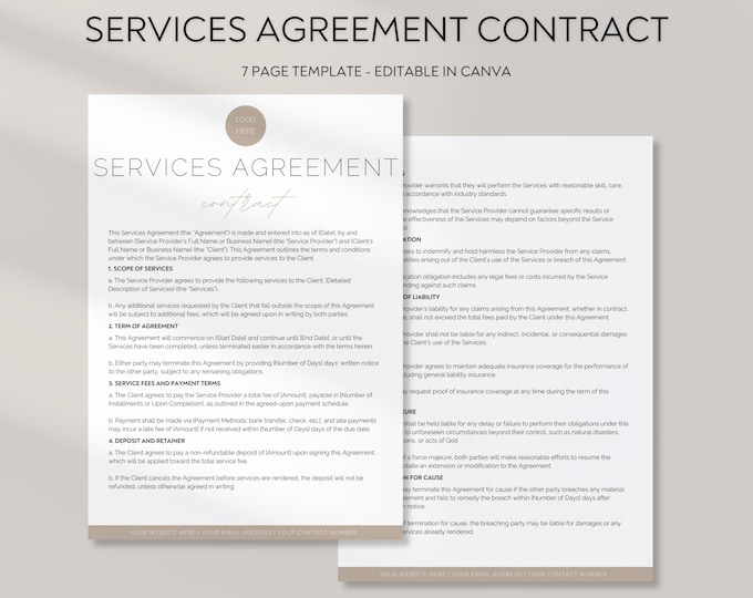 Printable Service Contract Templates. Services Contract Agreement ...