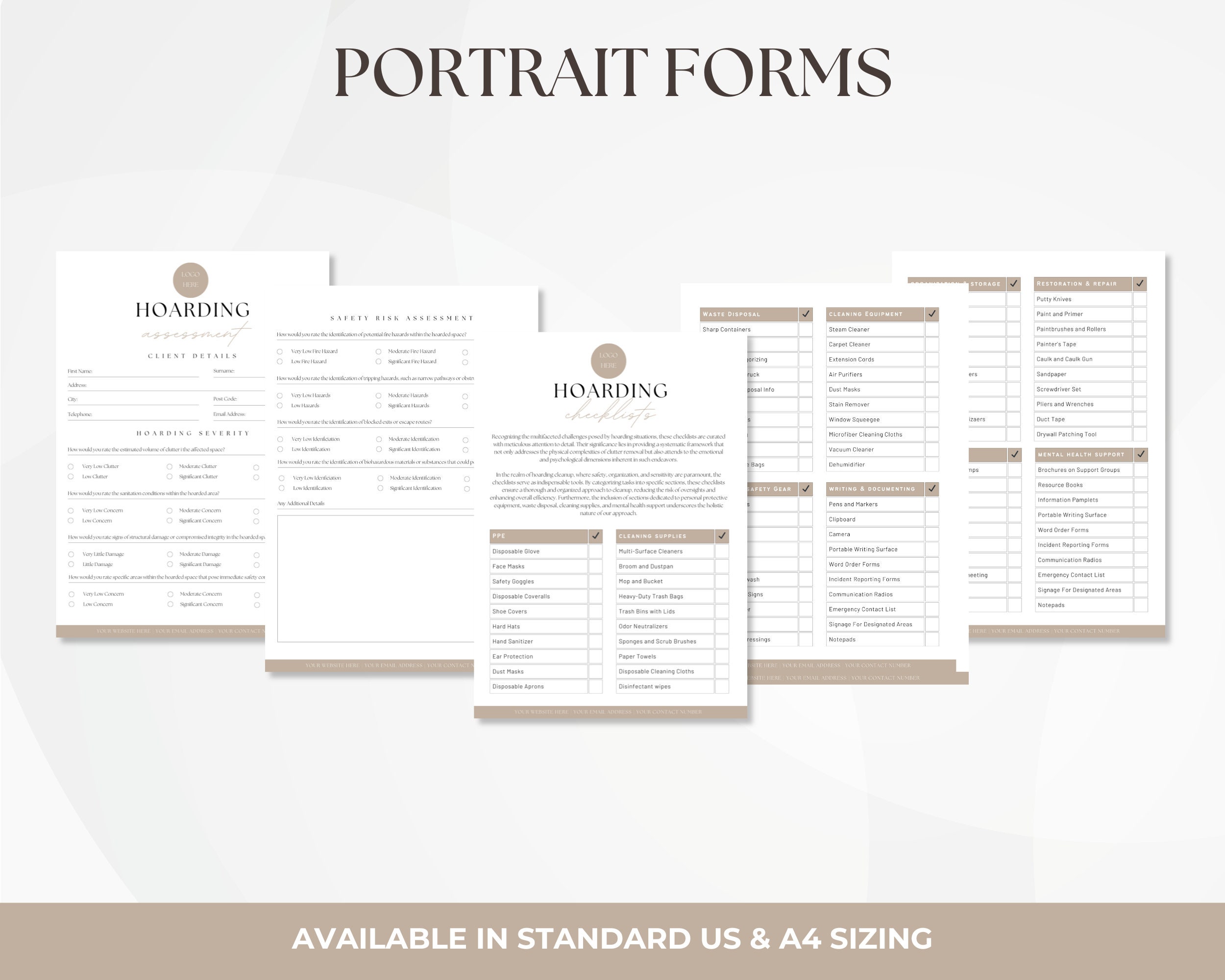 Hoarding Checklist Bundle, Editable Hoarder Assessment Template ...