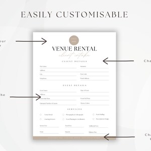 Venue Rental Forms Bundle, Wedding Venue Contract Template, Event ...
