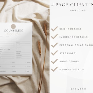 Counseling Therapy Forms, Mental Health Client Intake, Informed Consent ...