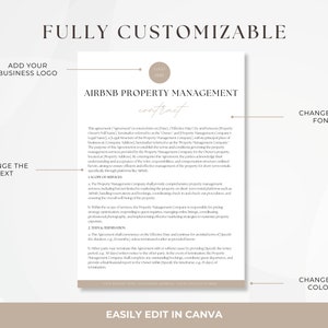 Airbnb Property Management Contract, Editable VRBO Short-term Rental ...