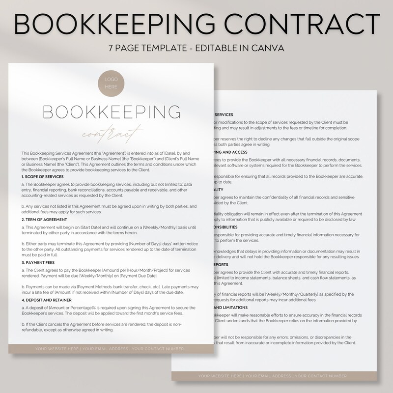 Bookkeeping Contract - Etsy