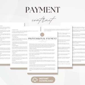 Payment Contract, Editable Payment Plan Services Agreement, Layaway ...