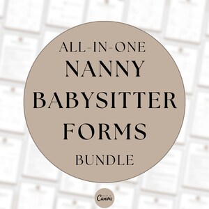 Editable Nanny Binder, Babysitting Forms Bundle, Nanny Planner Template ...