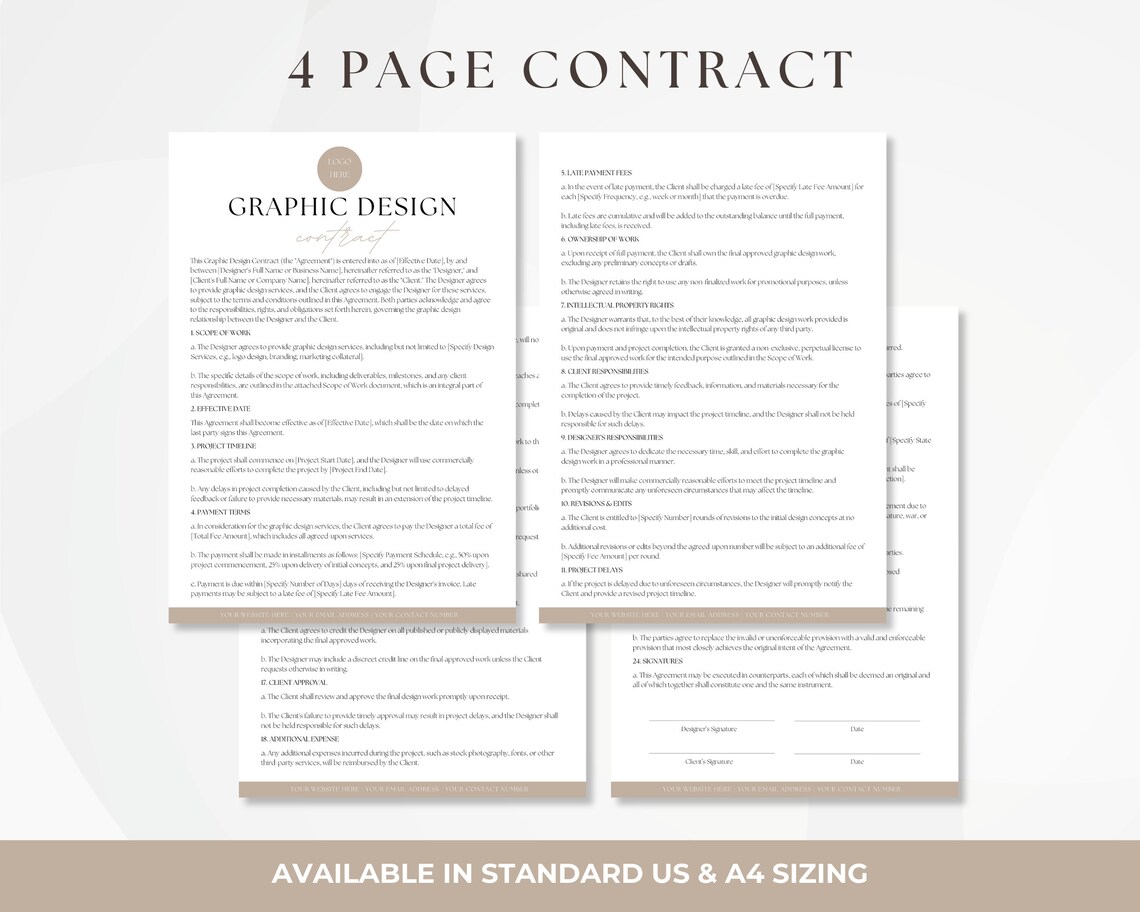 Graphic Design Contract, Freelance Graphic Designer Services Agreement ...