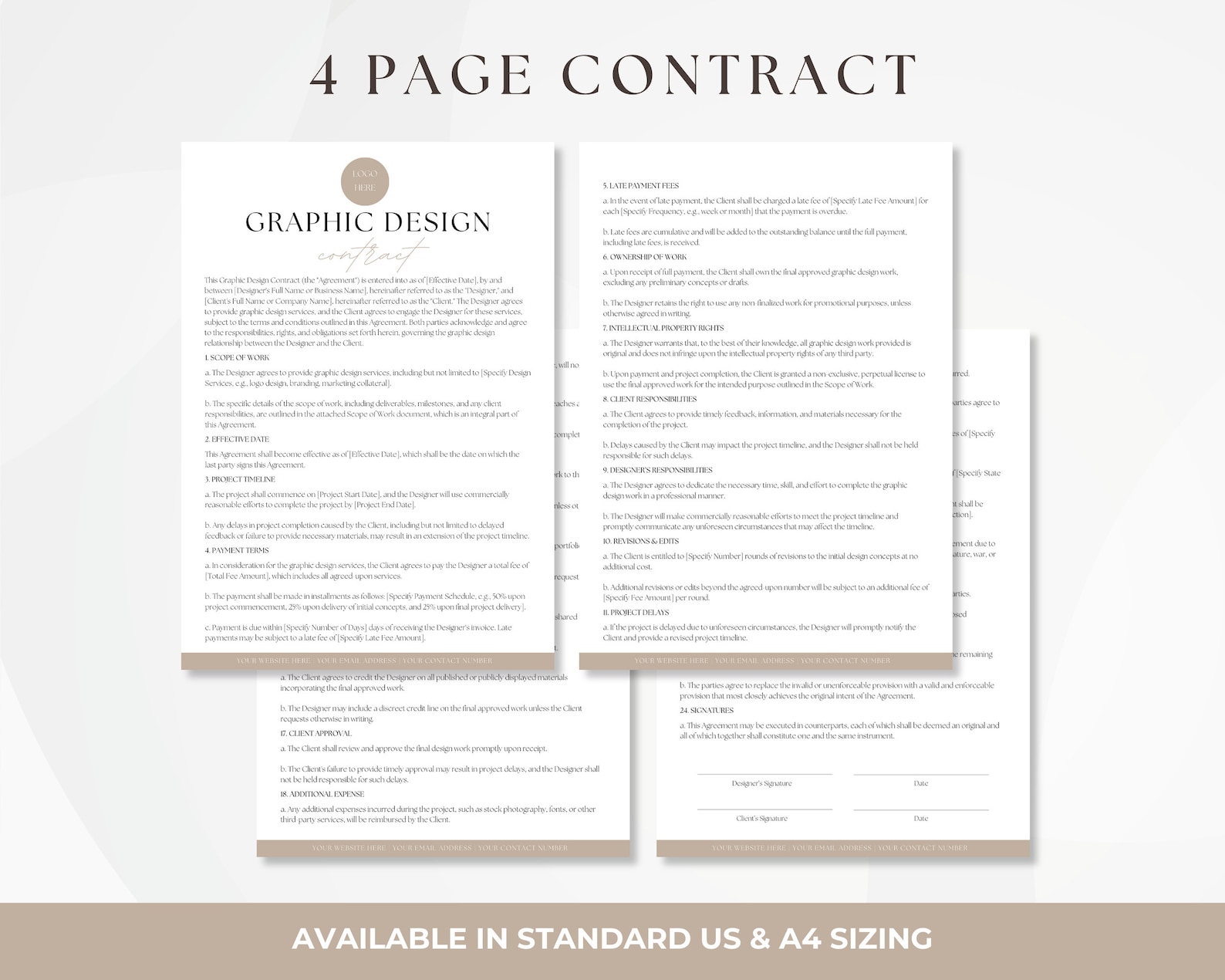 Graphic Design Contract, Freelance Graphic Designer Services Agreement ...