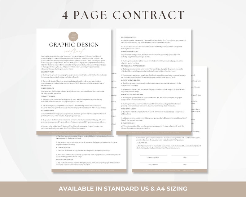 Graphic Design Contract, Freelance Graphic Designer Services Agreement ...
