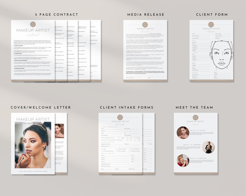Makeup Artist Bundle, Makeup Contract Template, Bridal Makeup Client ...
