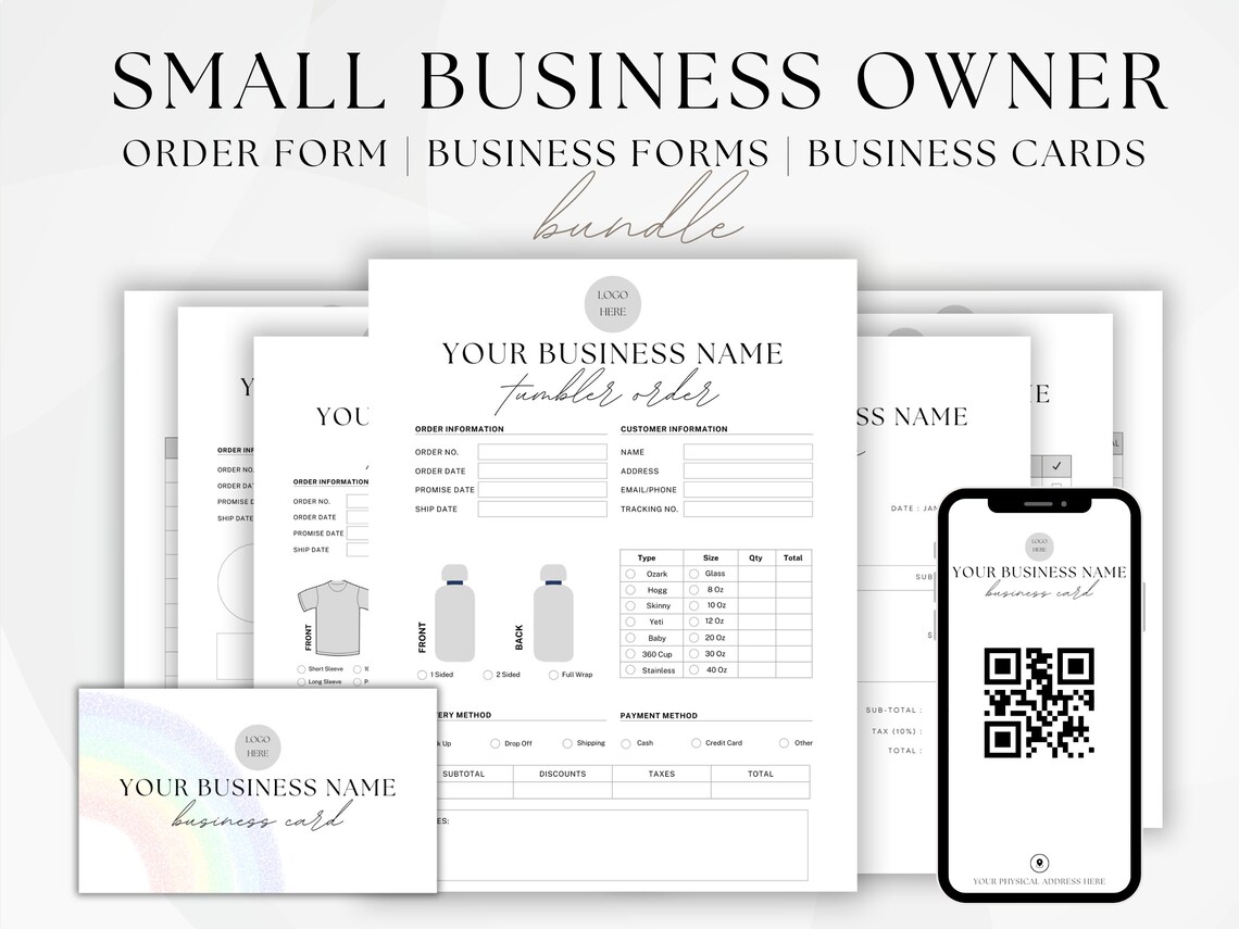 Craft Order Forms Bundle, Order Form for T Shirts, Tumbler Order Form ...
