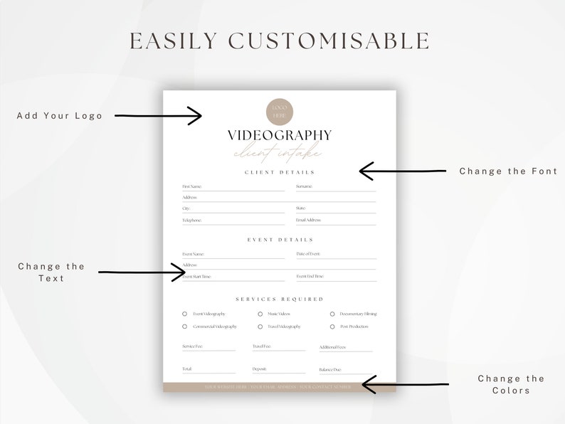Videography Contract Template, Photography Forms, Contract for Videographers, Contract Template ...