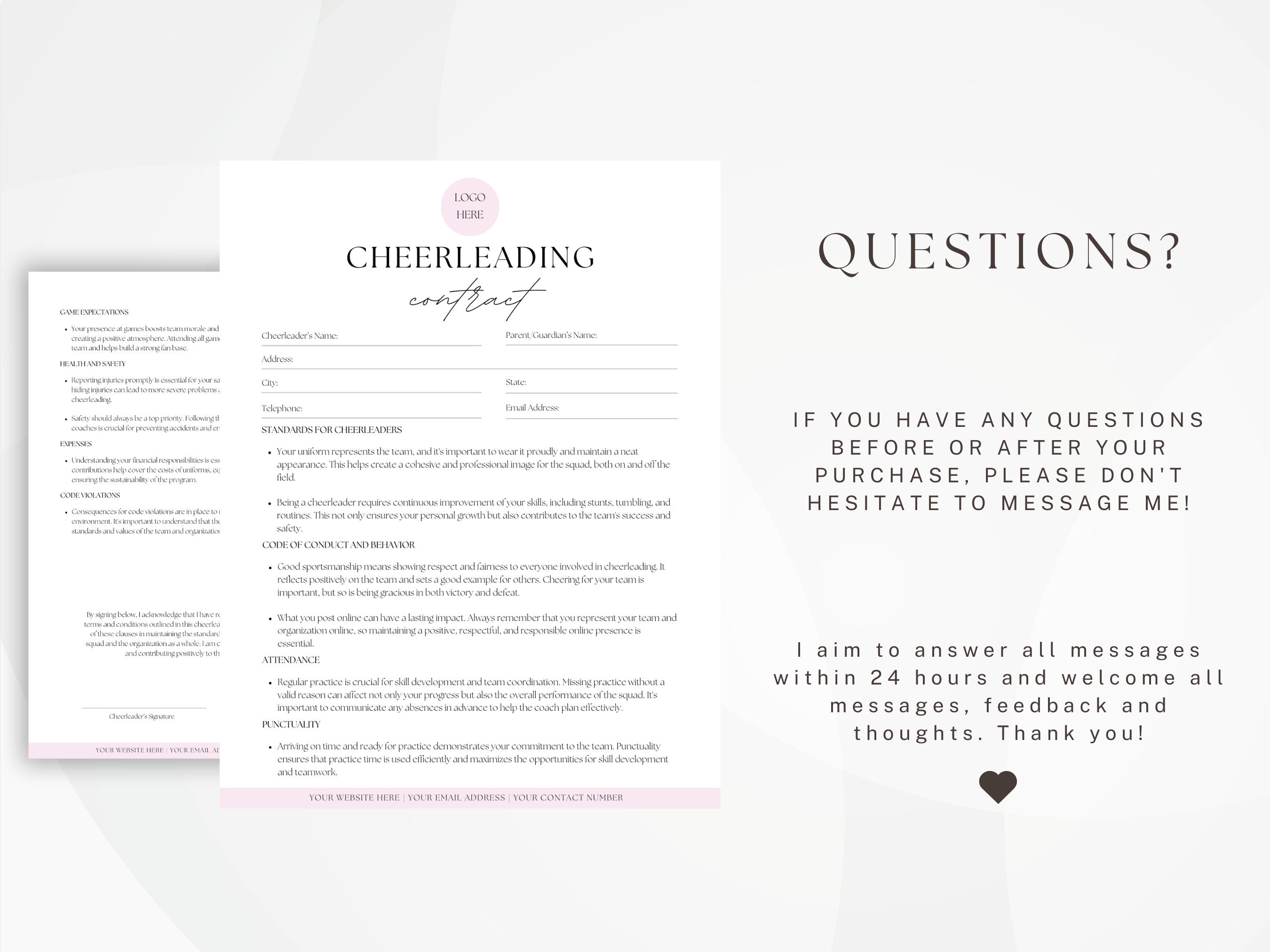 Cheerleading Contract Template, Cheerleading Tryouts Flyer, Coaching ...