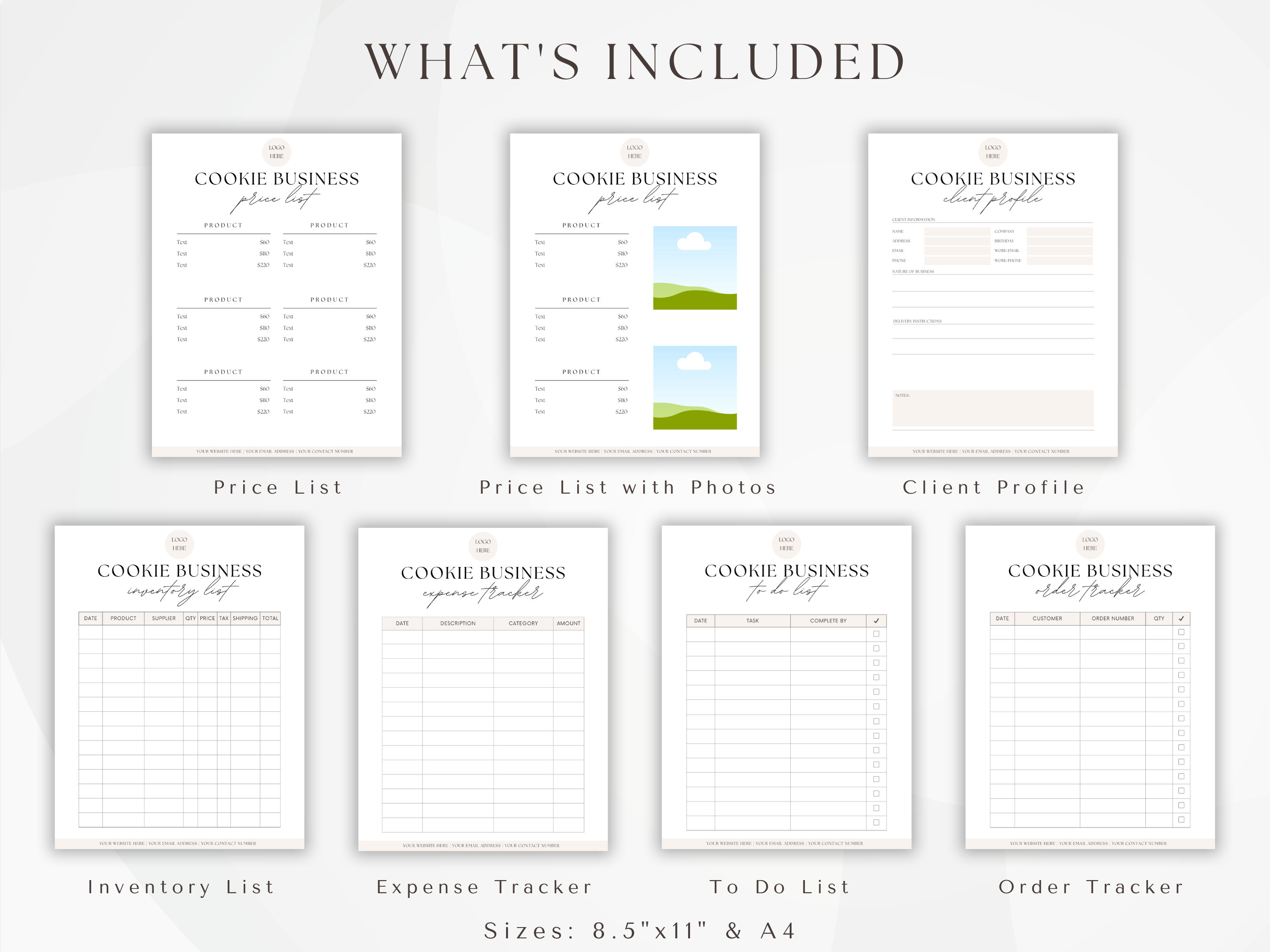 Cookie Business Forms Bundle, Bakery Order Forms, Cookie Care Card ...