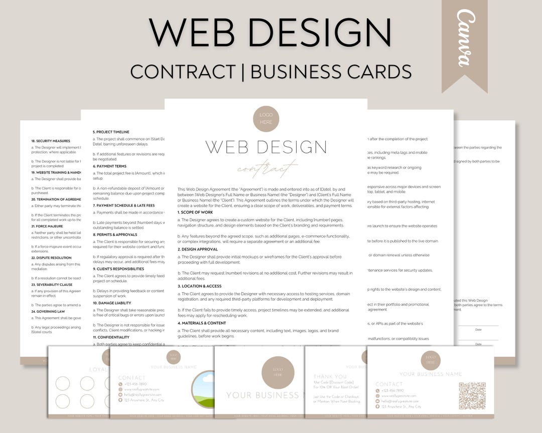 Web Design Contract, Website Design Contract Template, Freelance Web ...