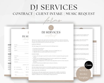 DJ Service Contract Editable DJ Agreement, Wedding Dj Contract, Disc Jockey Event Service ...