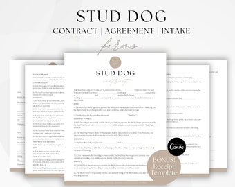 Stud Dog Owner Breeding Contract Editable Canva Template - Etsy