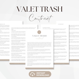 Valet Trash Contract, Editable Waste Removal Services Agreement ...