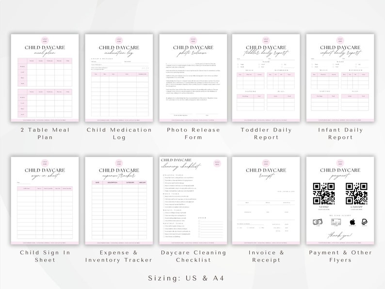 Editable Daycare Forms Bundle, Daycare Starter Kit, Childcare Forms ...