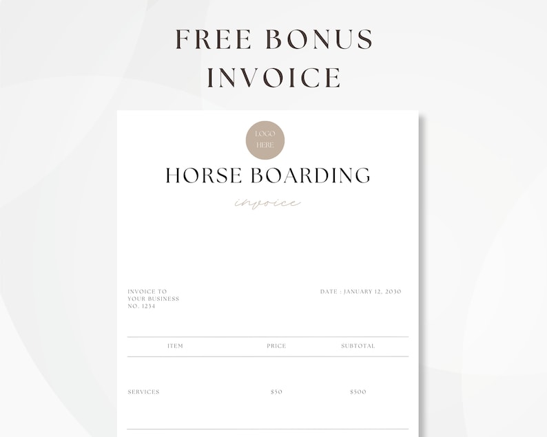 Horse Boarding Contract, Editable Horse Livery Services Agreement ...