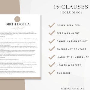 Postpartum Doula Contract, Doula Business, Doula Templates, Editable ...