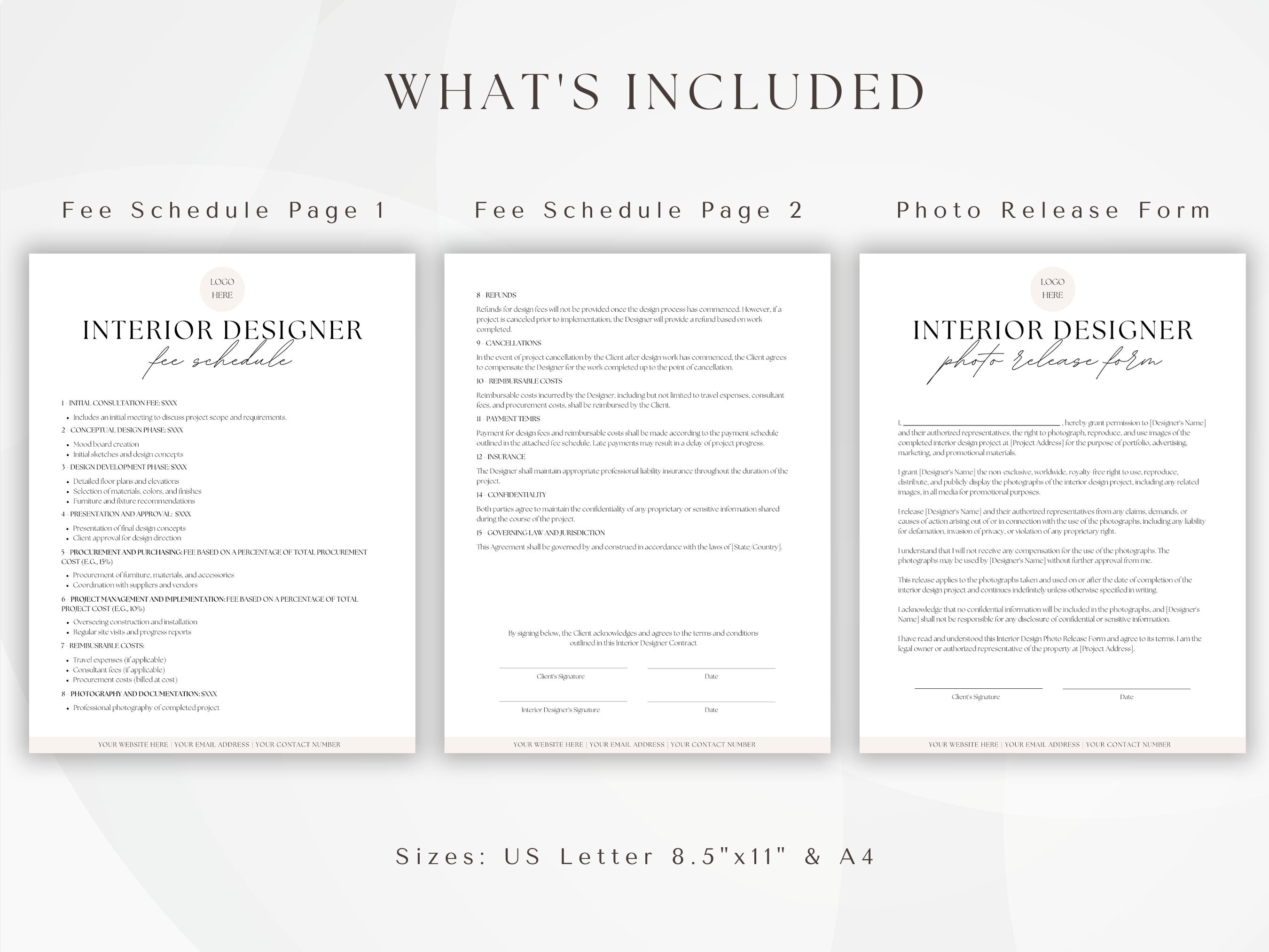 Interior Designer Contract, Minimalist Service Agreement, Interior ...