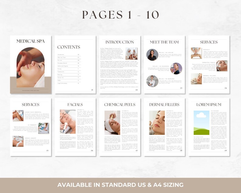 Medspa Brochure, Medical Far Flyers, Chemical Peel Pamphlet, Derma ...
