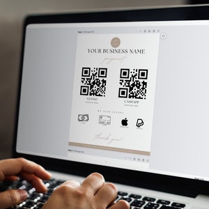 Editable QR Code Sign Templates, Printable Scan to Pay Bundle, Social ...