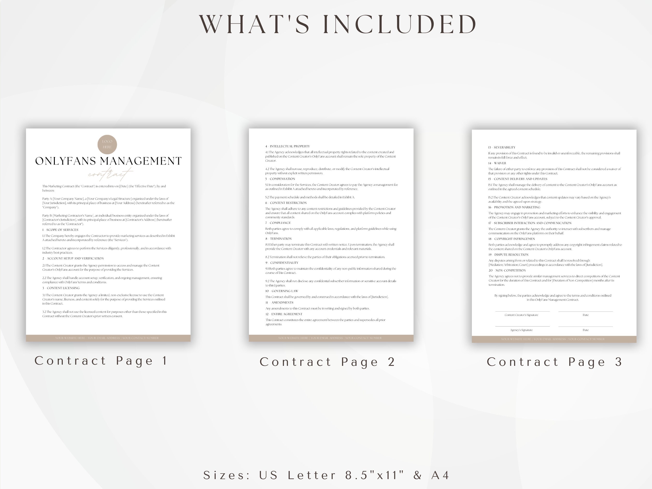 Onlyfans Management Agency Contract Template, Social Media Management ...