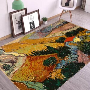 Van Gogh, Vincent Van Gogh Rug, Landscape With House and Plowman Rug ...