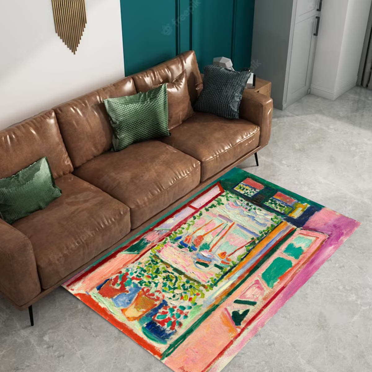 The Open Window Rug, Colorful Rug, Matisse Rug, Flowers on Window Rug ...