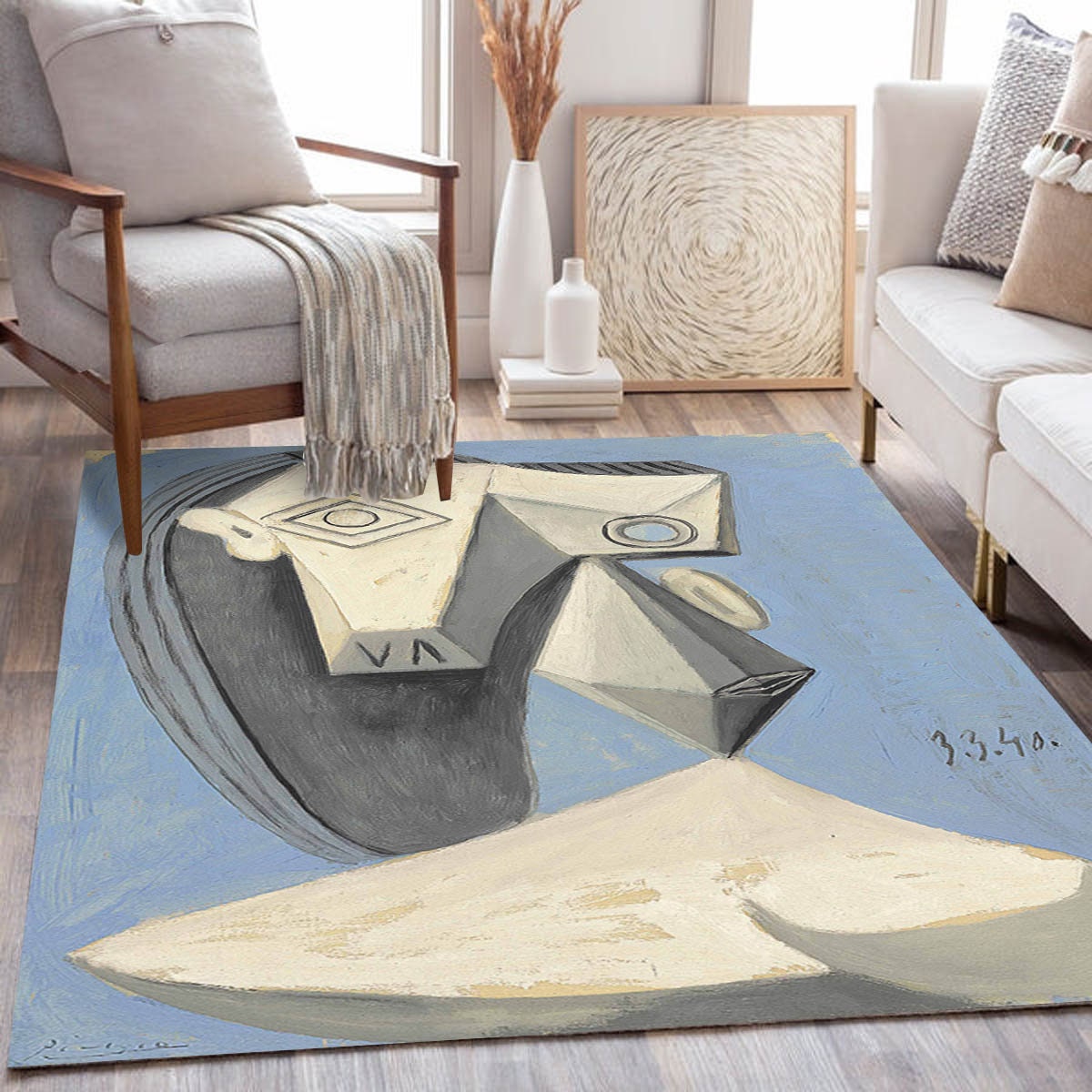 Pablo Picasso, Pablo Picasso Rug, Zzudis Rug, Woman's Head Rug, Cubism ...